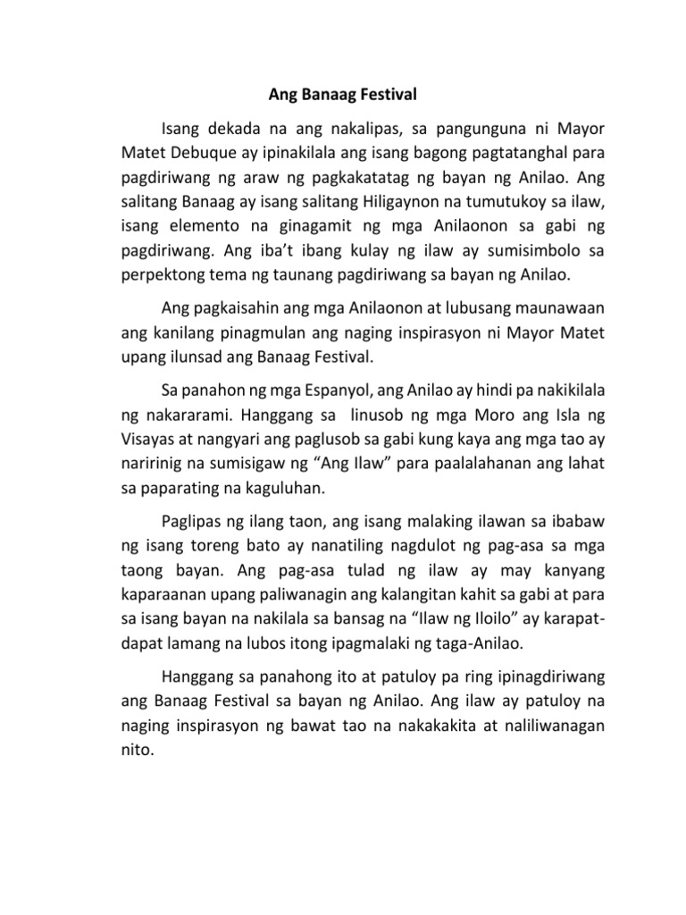 Ang Banaag Festival | PDF