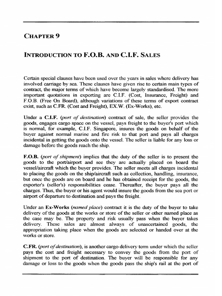 FOB Contracts PDF | PDF | Trade | Business Law
