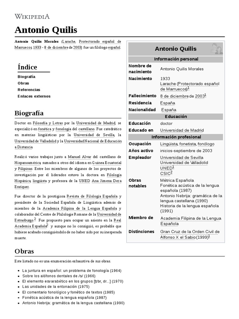 Antonio Quilis | PDF | Lengua española | Lingüística