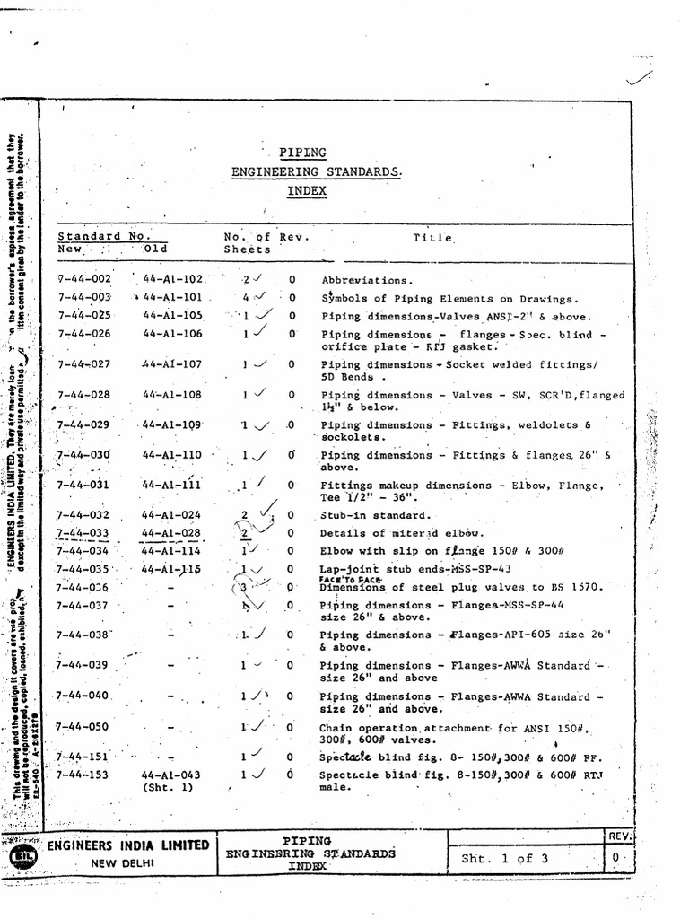 EIL - Piping Standards PDF | PDF