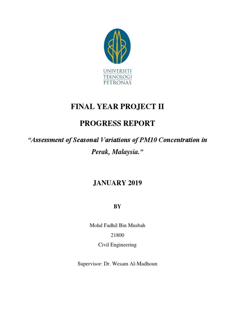 FYP Progress Report UTP | PDF | Air Pollution | Particulates