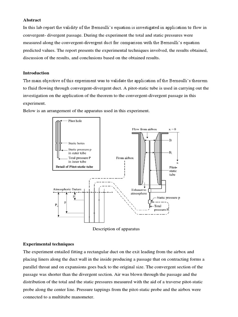 Bernoulli Report | PDF | Fluid Dynamics | Boundary Layer Bernoulli Report | PDF | Fluid Dynamics | Boundary Layer