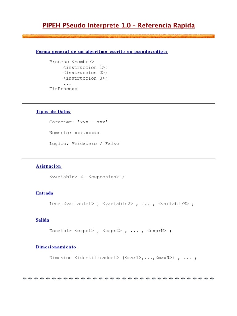 Manual de Referencia de PSeInt | PDF