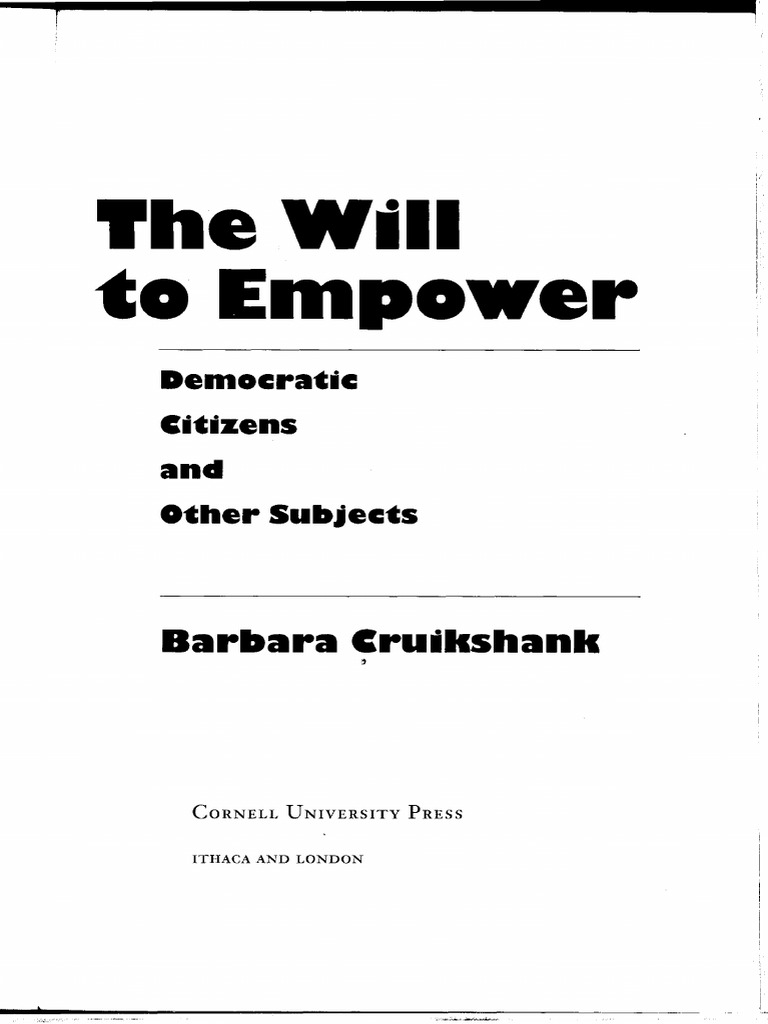 (Barbara Cruikshank) The Will To Empower (B-Ok - Xyz) PDF | PDF ...