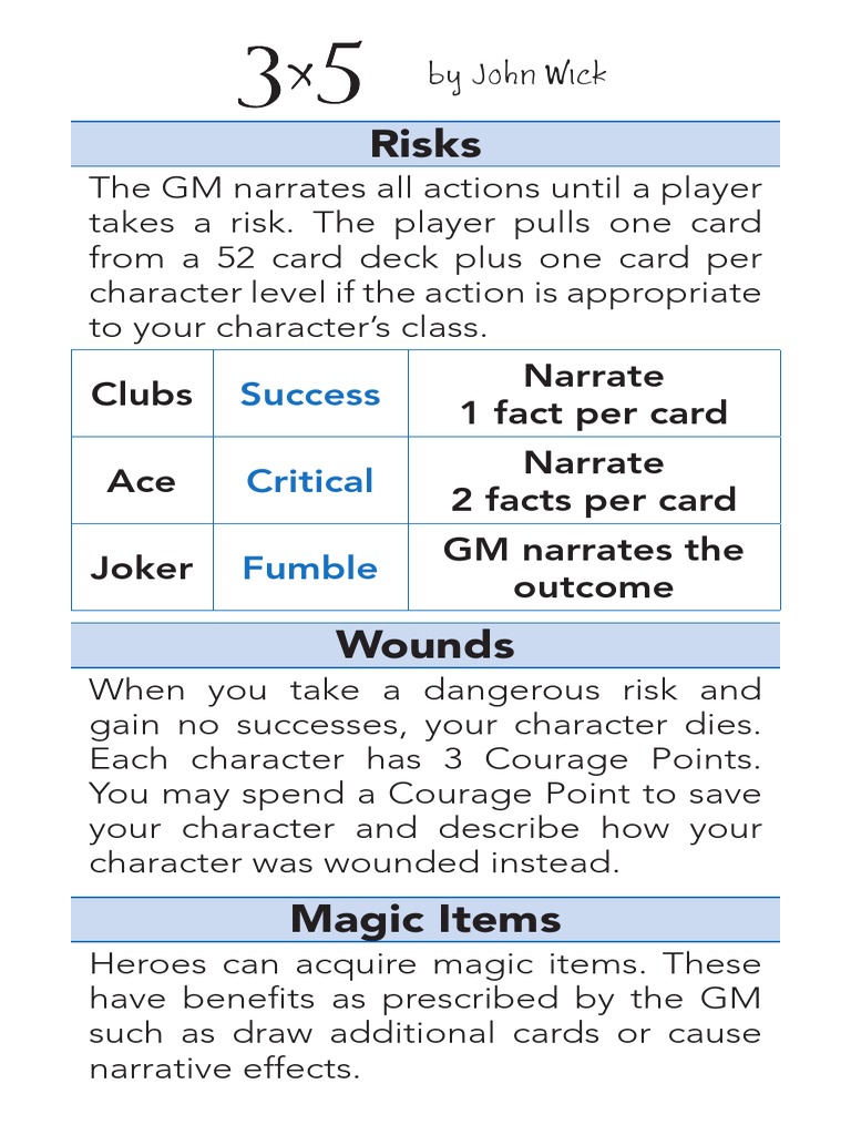3x5 Card Game | PDF | Playing Cards | Leisure Activities