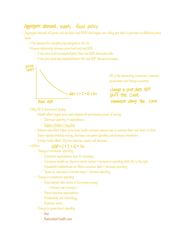 01a Aggregate Demand and Supply | PDF | Government Spending | Fiscal Policy
