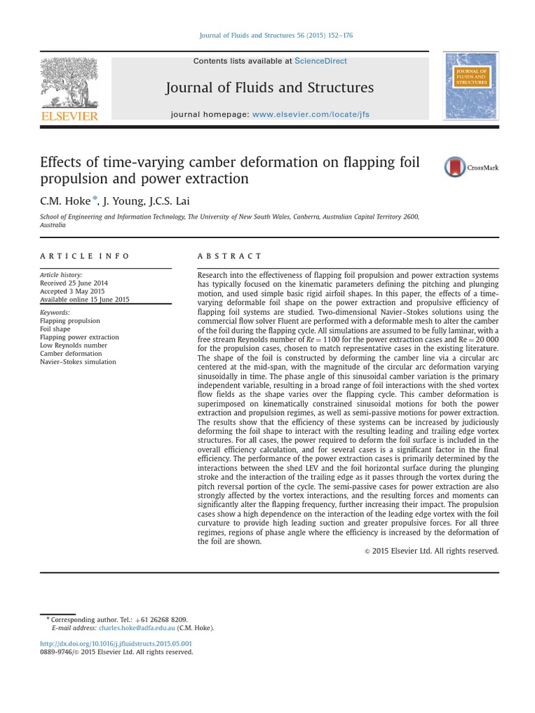 Journal of Fluids and Structures: C.M. Hoke, J. Young, J.C.S. Lai | PDF ...