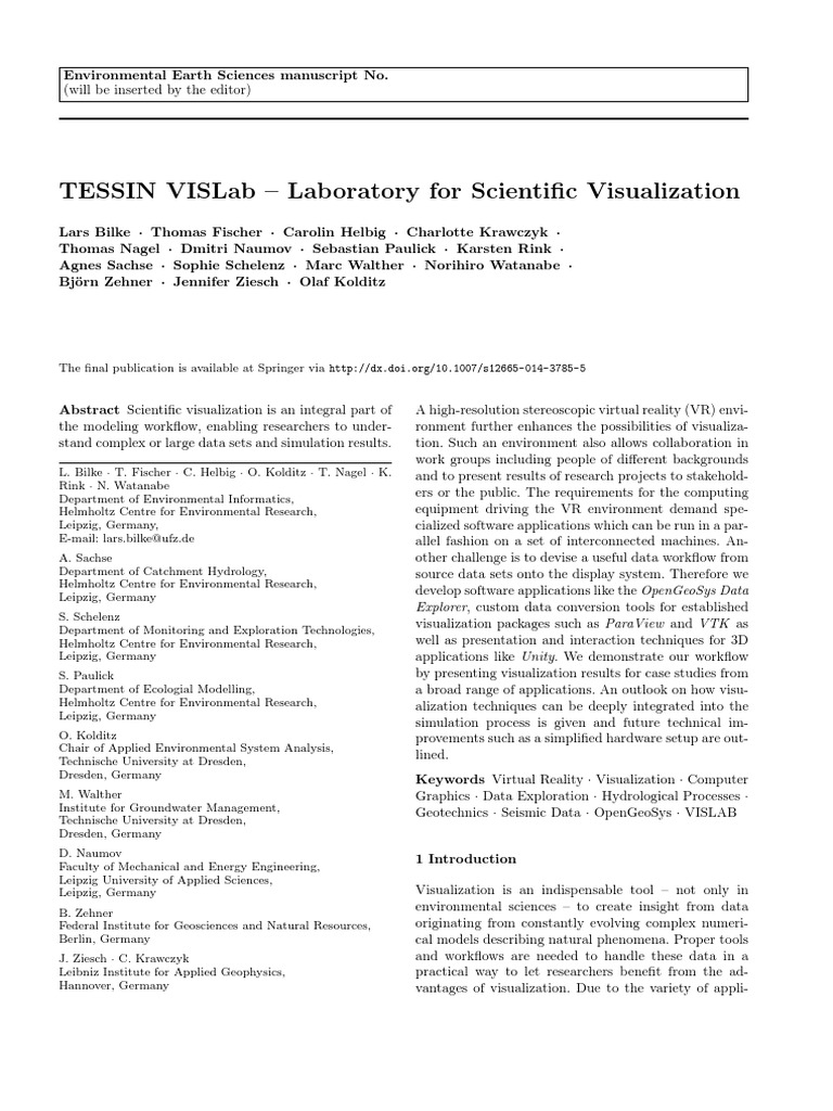 Scientific Visualization | PDF | Groundwater | Virtual Reality