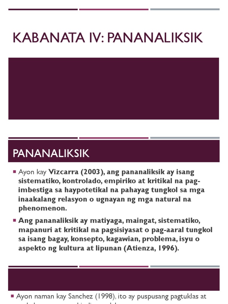 Kabanata IV Pananaliksik