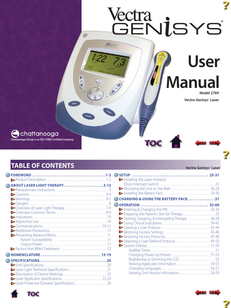 User Manual - 2784 Vectra Genisys Laser | PDF | Laser | Power (Physics)