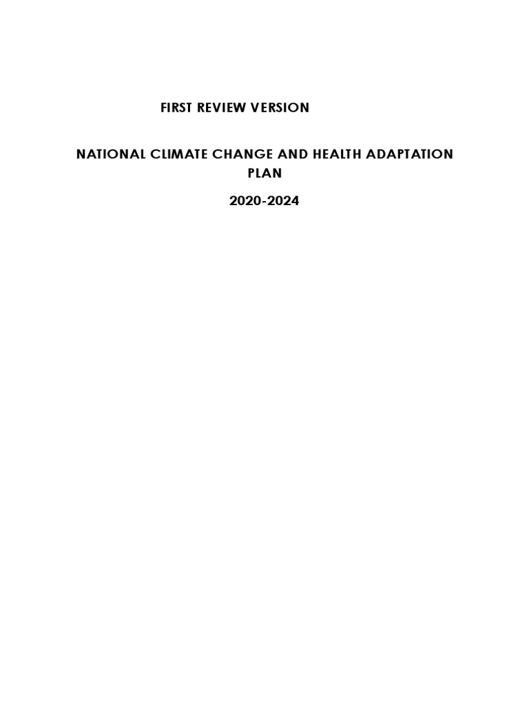 National Climate Change and Health Adaptation Plan 2020-2024 | PDF ...