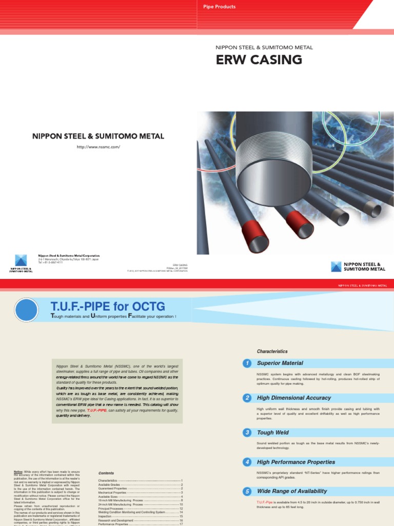 Nippon Steel ERW Casing P004en PDF | PDF | Pipe (Fluid Conveyance ...