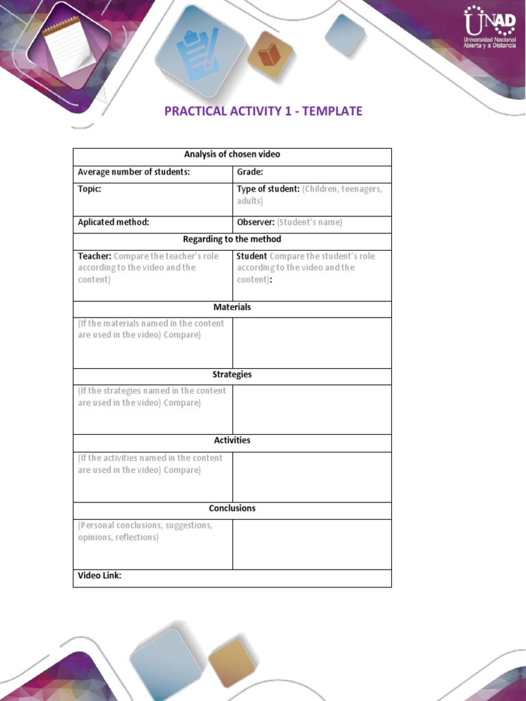 Practical Activity 1 - Template: Analysis of Chosen Video | PDF