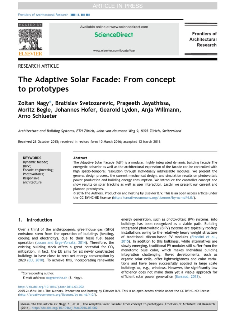 Adaptive Solar Facade Prototypes Explained | PDF | Photovoltaics ...