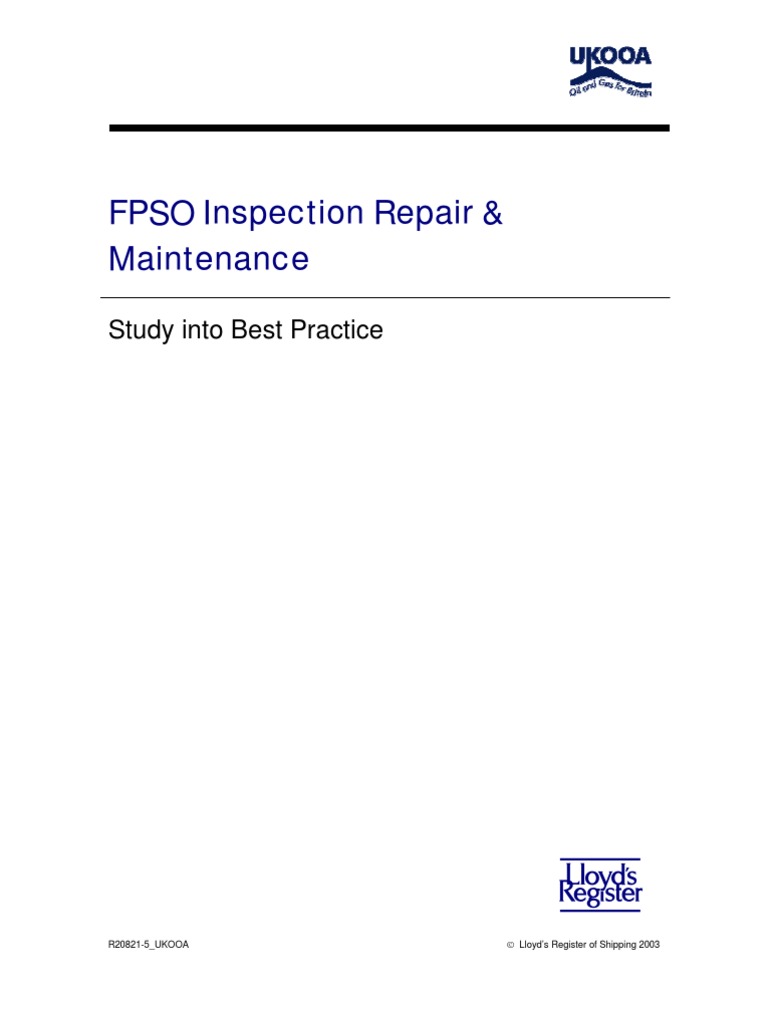FPSO Inspection Repair and Maintenance | PDF | Science & Mathematics