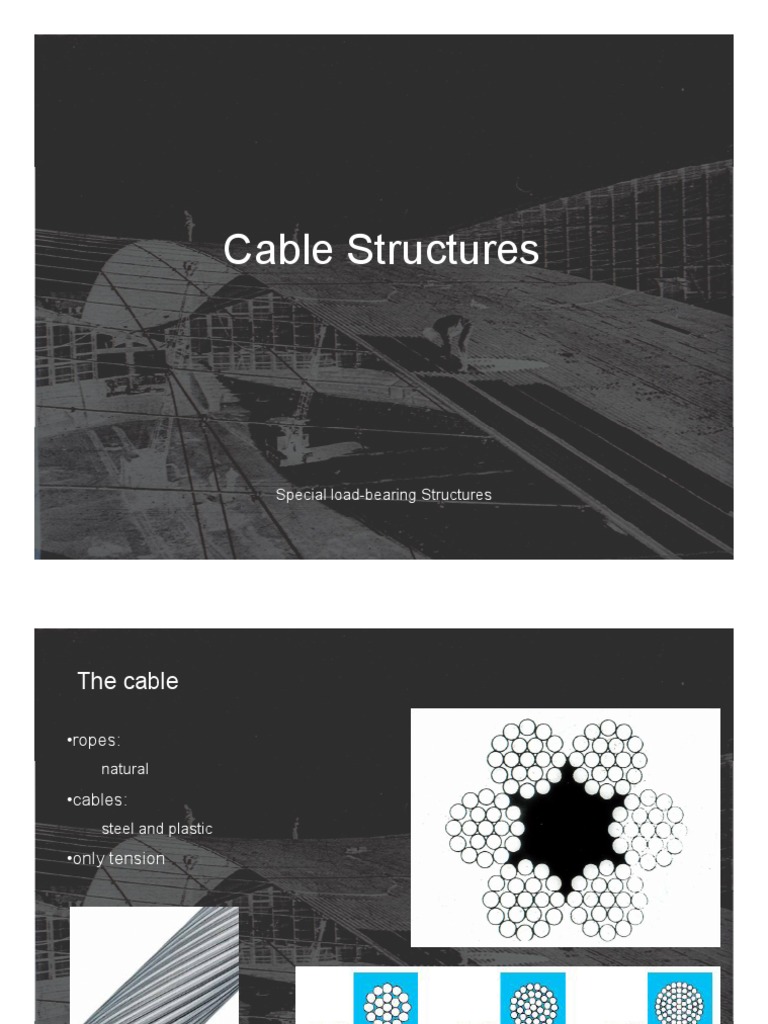 Cable Structures: Special Load-Bearing Structures | PDF | Wire ...