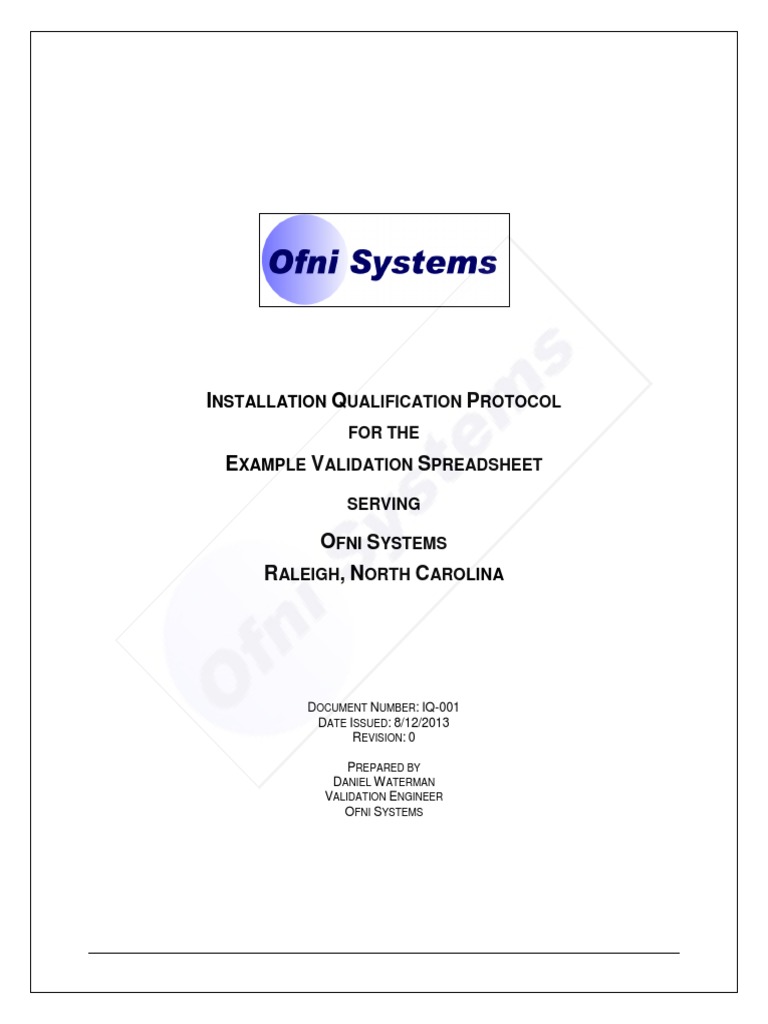 Installation Qualification For Informatic System Example | PDF ...