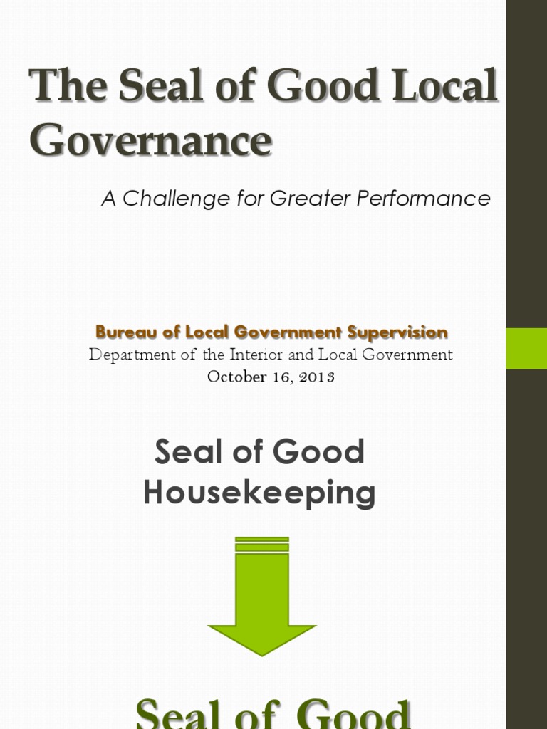 Seal of Good Local Governance.pdf | Governance | Emergency Management