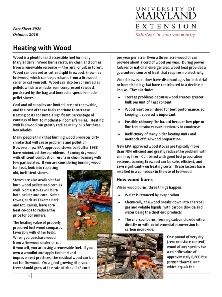 Heating With Wood: Fact Sheet #926 October, 2010 | PDF | Stove | Combustion