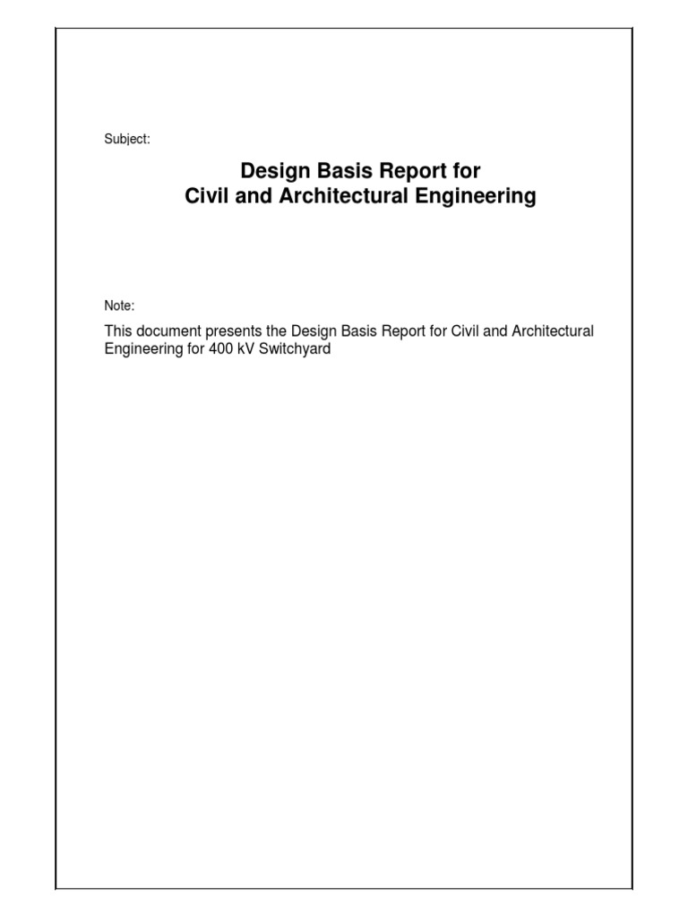 Design Basis Report For Civil and Architectural Engineering PDF | PDF ...