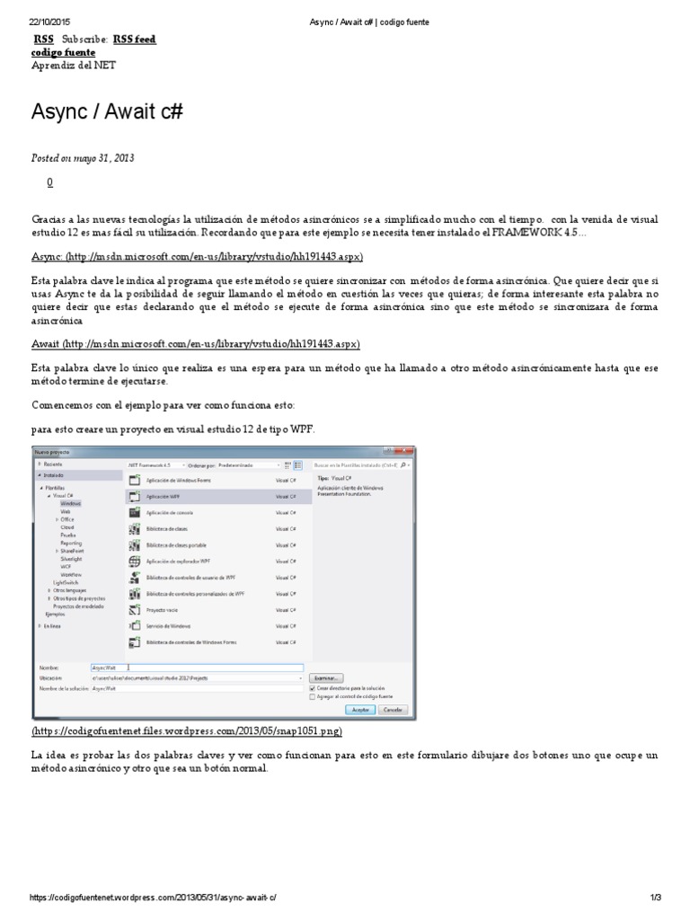 Async - Await C# - Codigo Fuente | PDF | C Sharp (lenguaje de ...