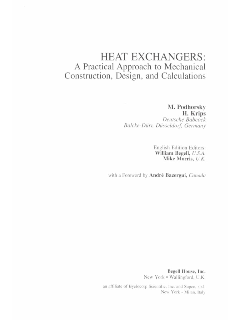 Heat Exchangers A Practical Approach To Mechanical Construction Design ...
