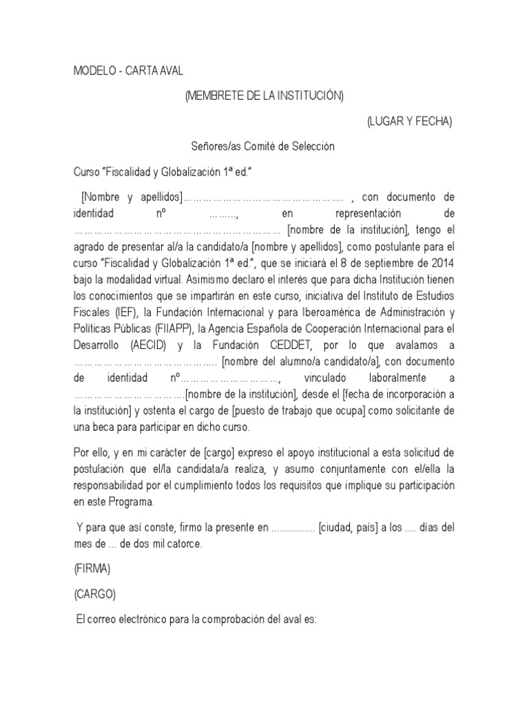 Formato Aval | PDF
