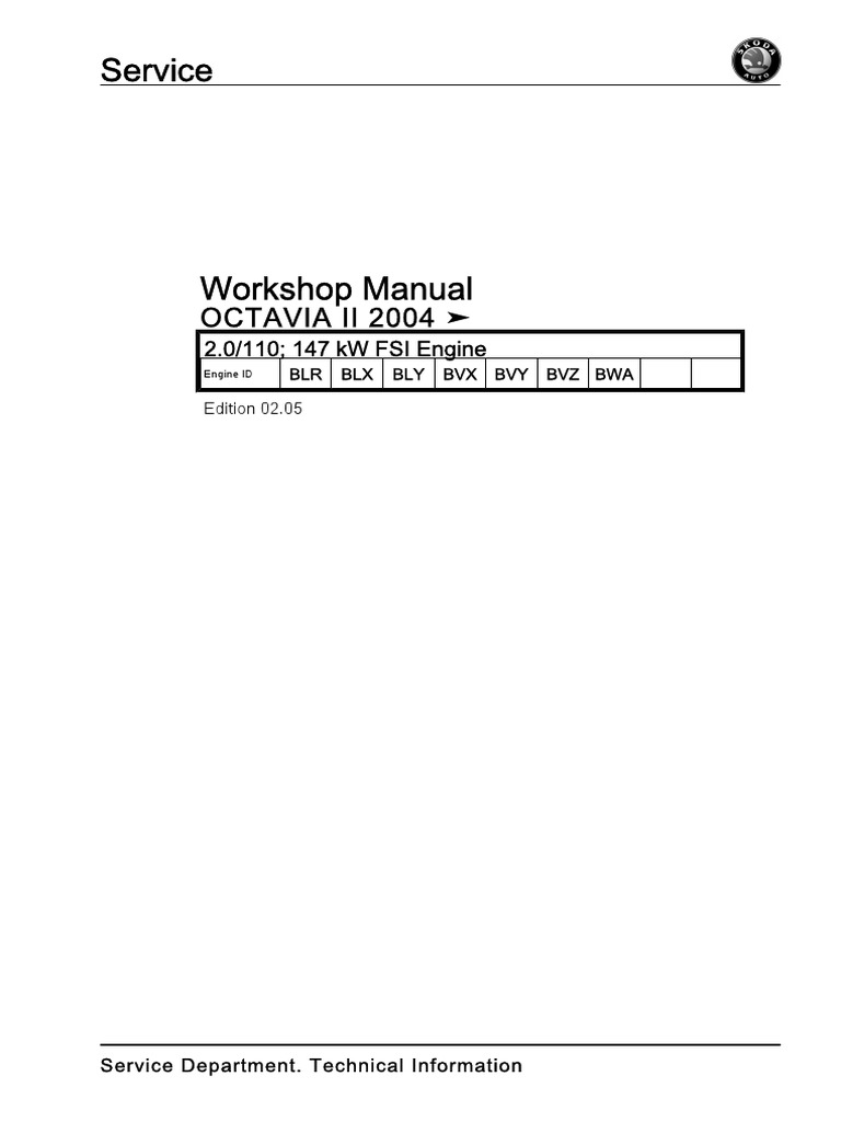 2 0 110 147 KW FSI Engine PDF | PDF | Fuel Injection | Gasoline