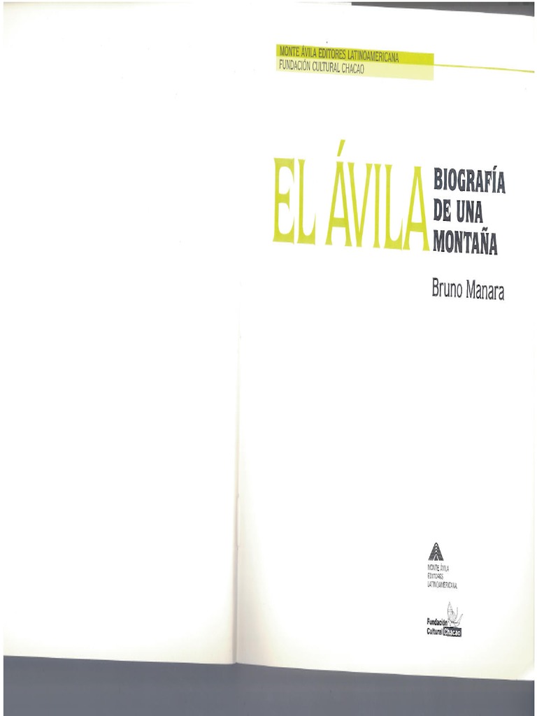Libro El Avila Biografía de Una Montaña Parte 1 | PDF
