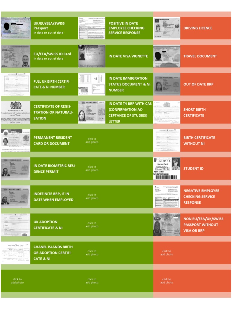Assessment Session Acceptable Right To Work Documents | PDF