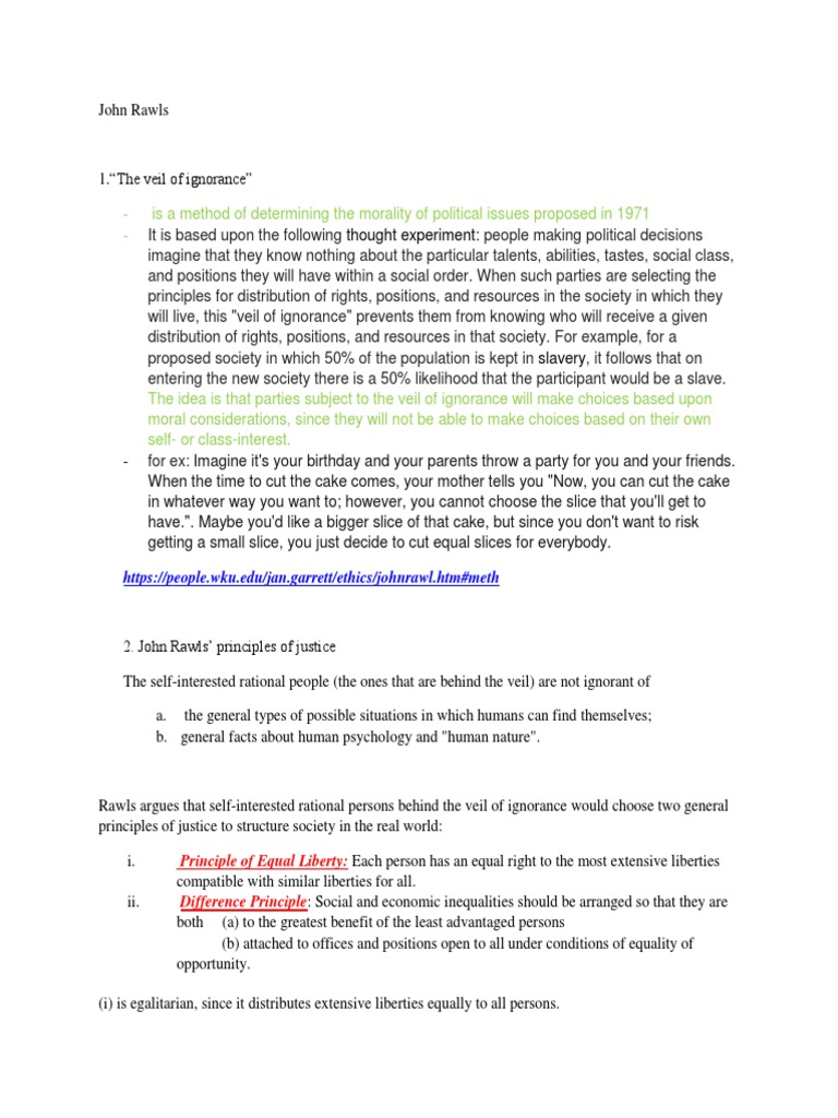 Principle of Equal Liberty: Difference Principle | PDF | John Rawls ...