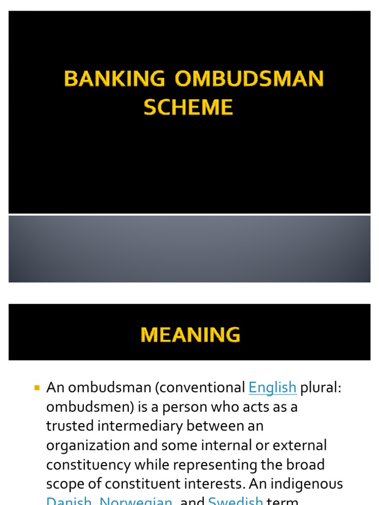 Banking Ombudsman | PDF | Government Information | Government