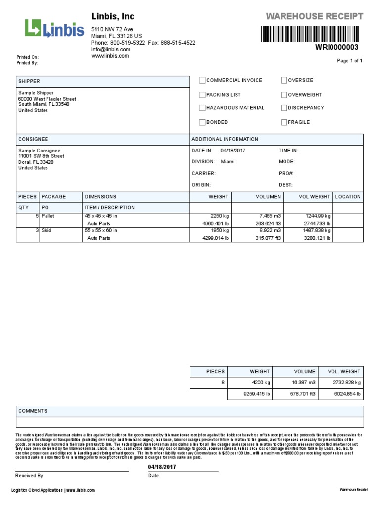 Warehouse Receipt | PDF | Warehouse | Receipt