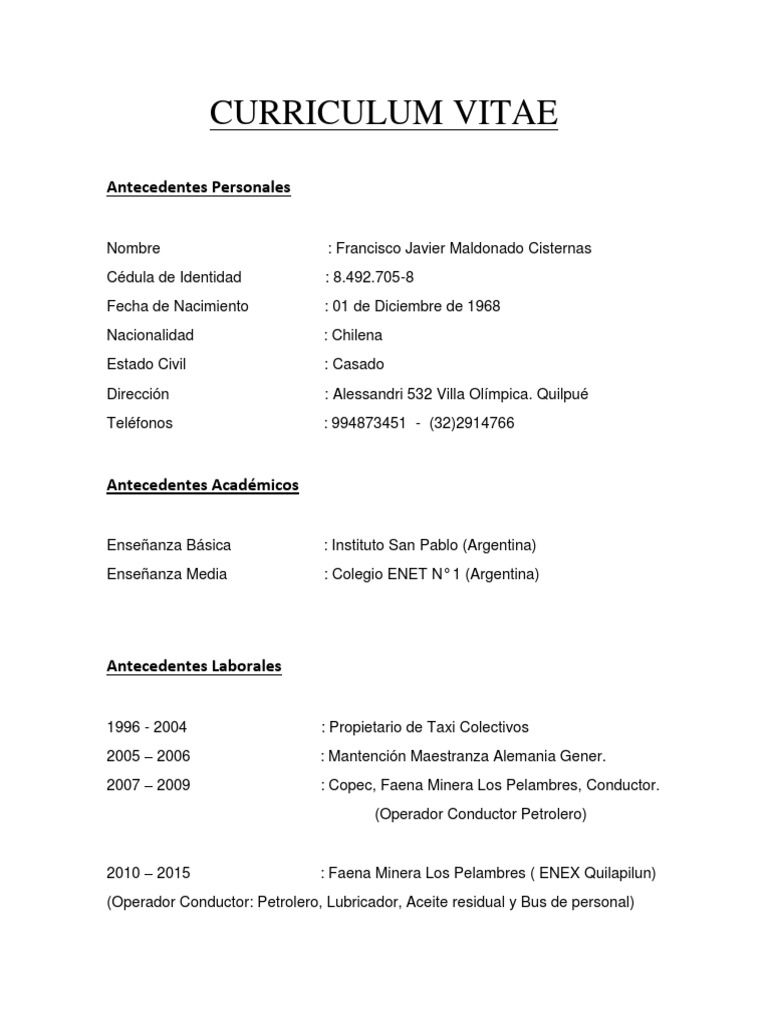Curriculum Vitae Maldonado | PDF