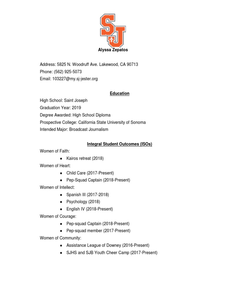 SC Resume Template | PDF | Sports & Recreation