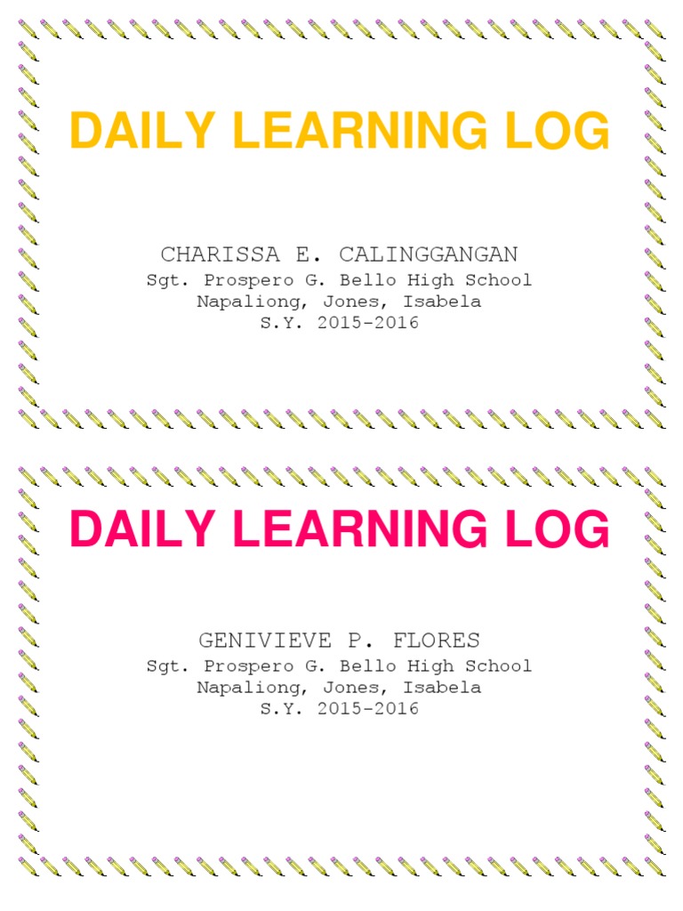 Daily Learning Log-Cover | PDF