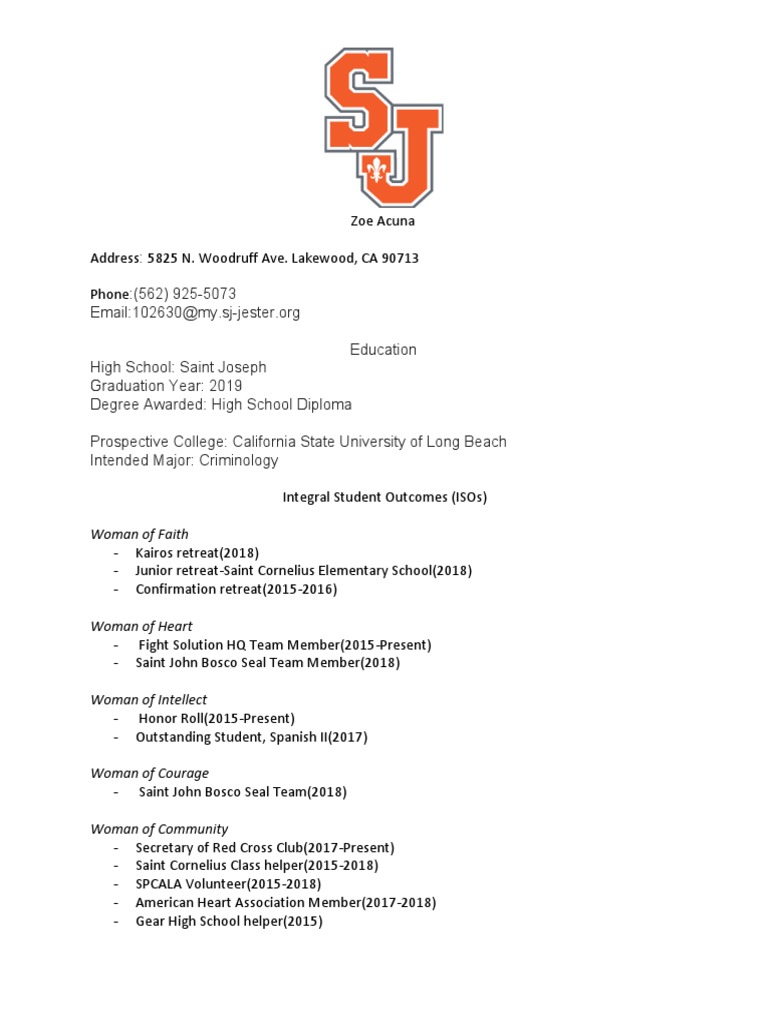 SC Resume Template Best | PDF