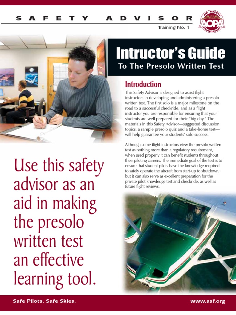 AOPA - Instructors Guide To The Pre-Solo Written Test | PDF | Business