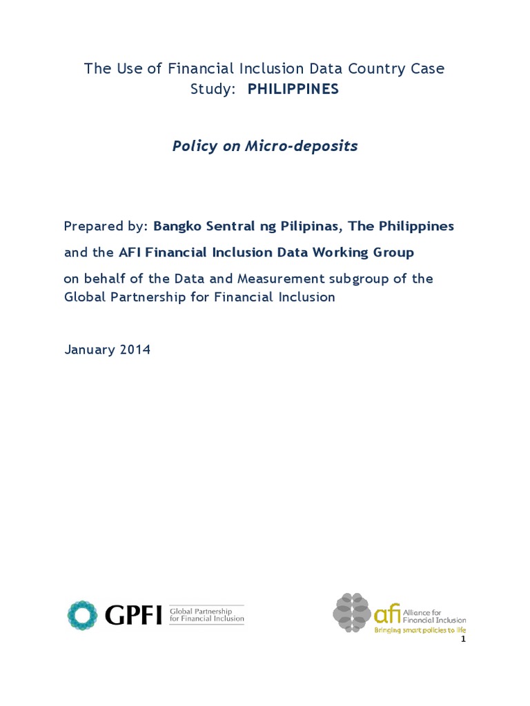 The Use of Financial Inclusion Data Country Case Study - Philippines ...