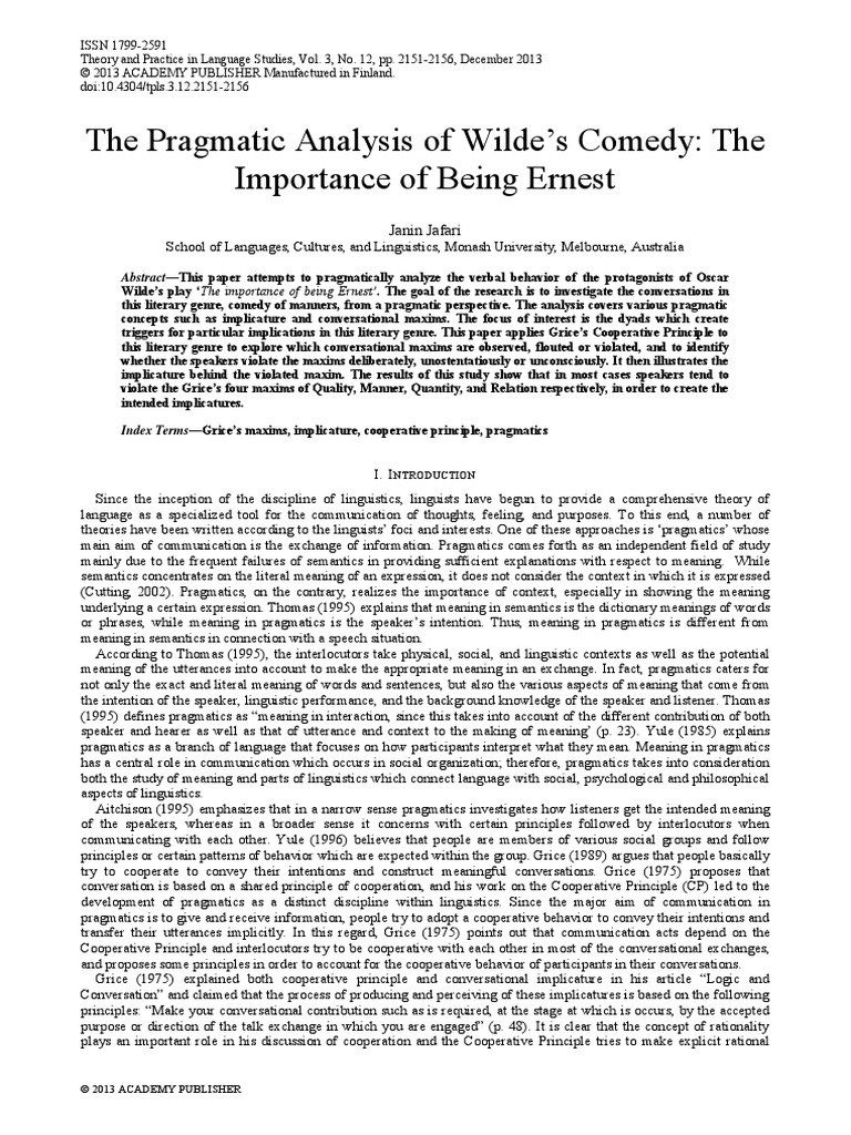 The Pragmatic Analysis | PDF | Semantics | Semiotics