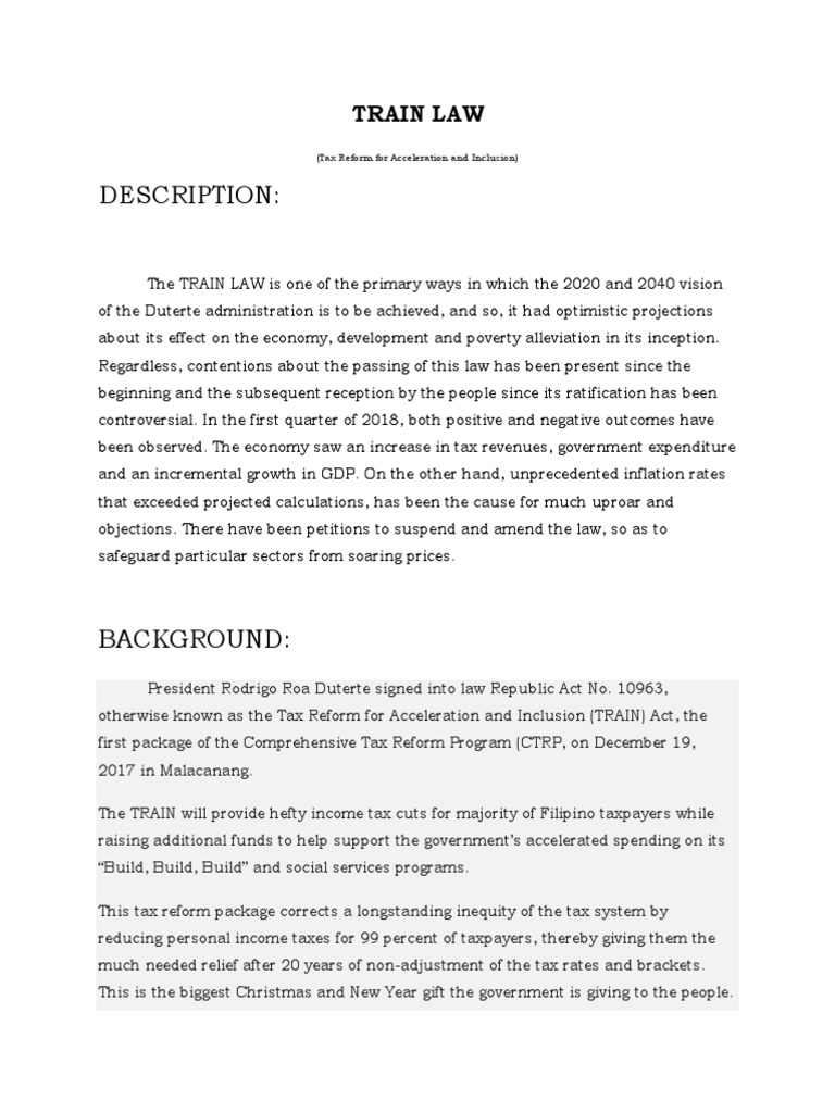 Train Law | PDF | Value Added Tax | Taxes
