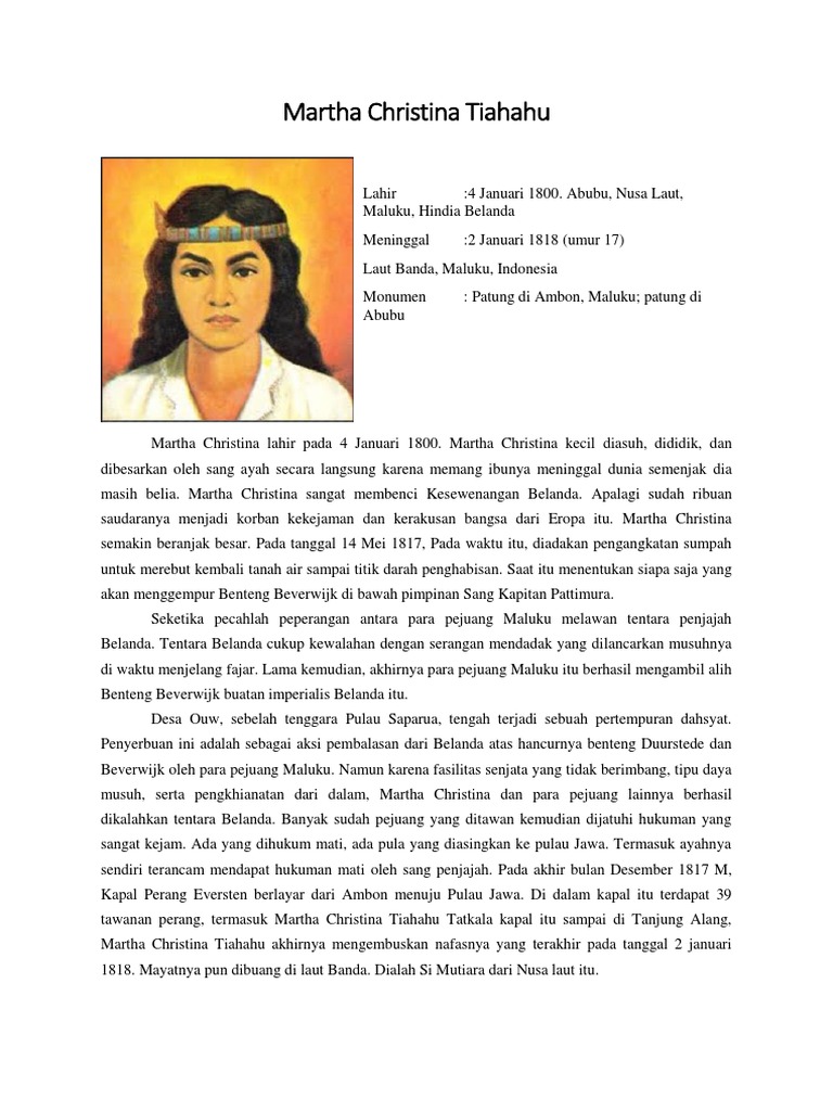 Martha Christina Tiahahu | PDF