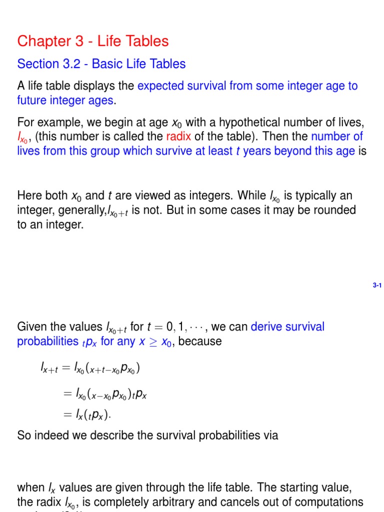 Actuarial Life Tables Guide | PDF | Applied Mathematics | Statistical ...