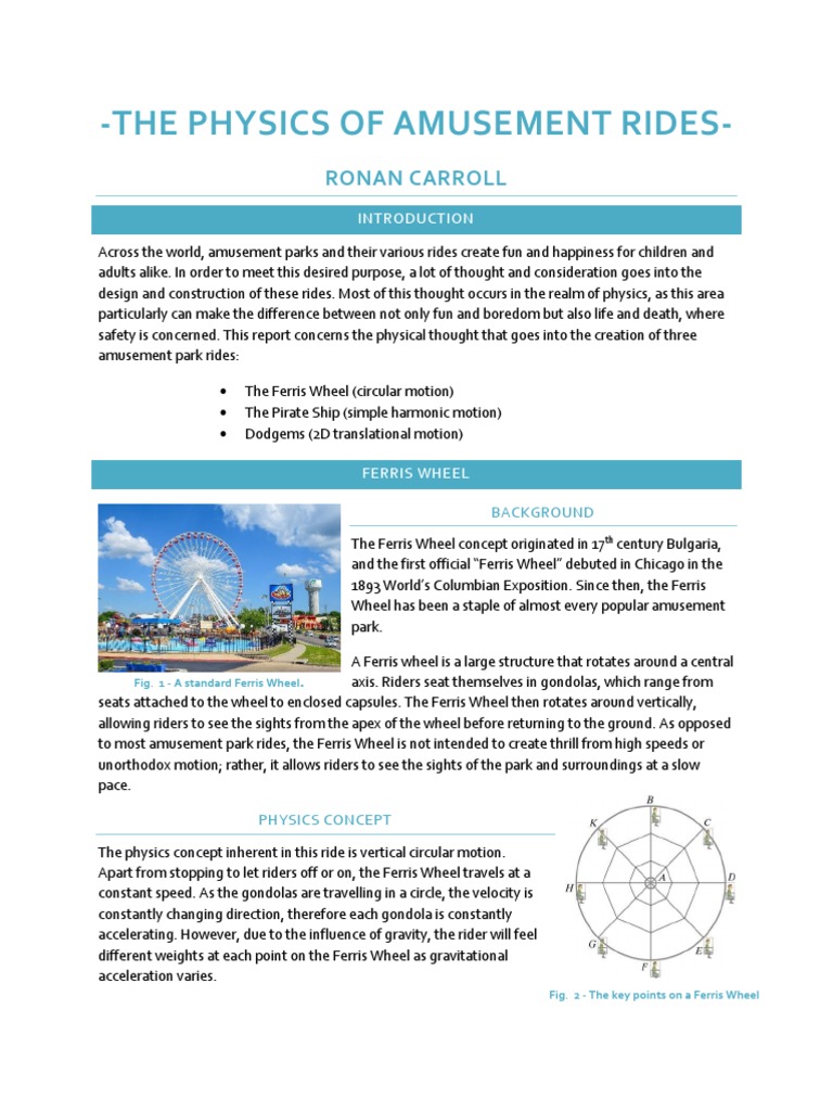 The Physics of Amusement Rides-: Ronan Carroll | PDF | Force | Acceleration