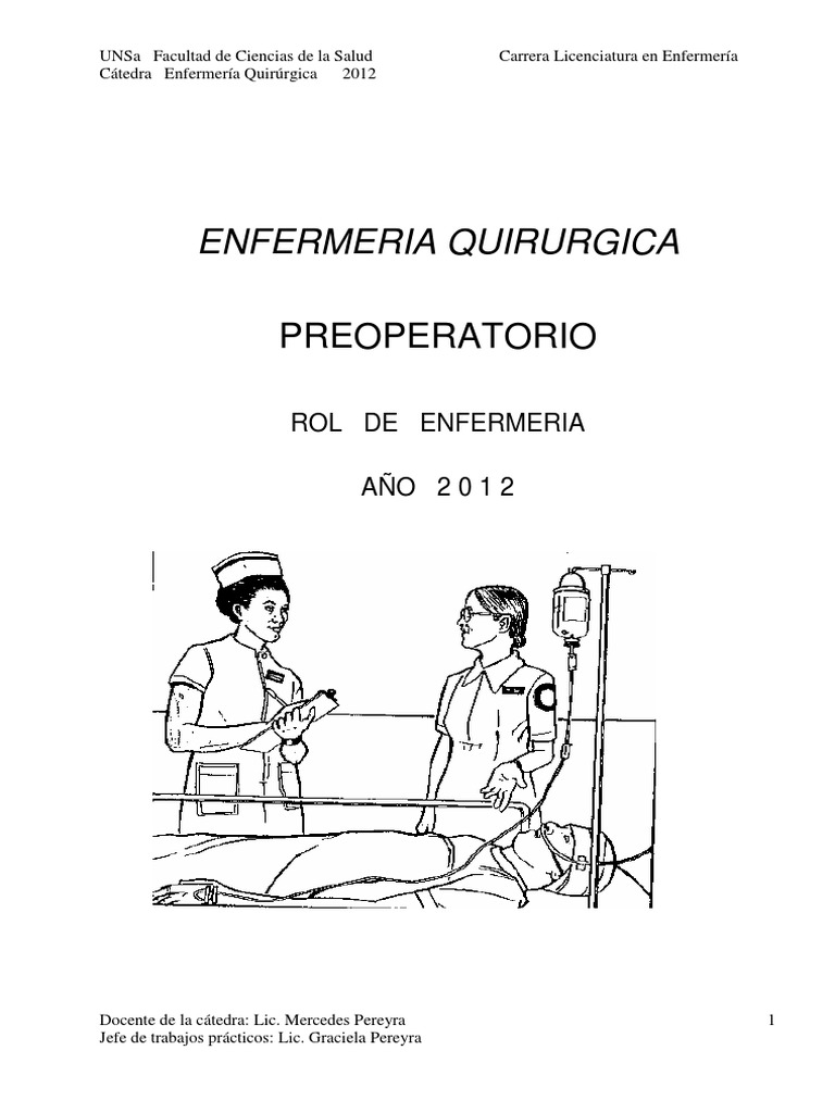 PREOPERATORIO | Cirugía | Enfermería