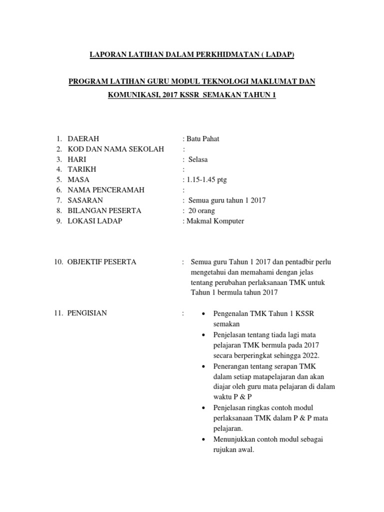 Contoh Format Laporan LDP | PDF