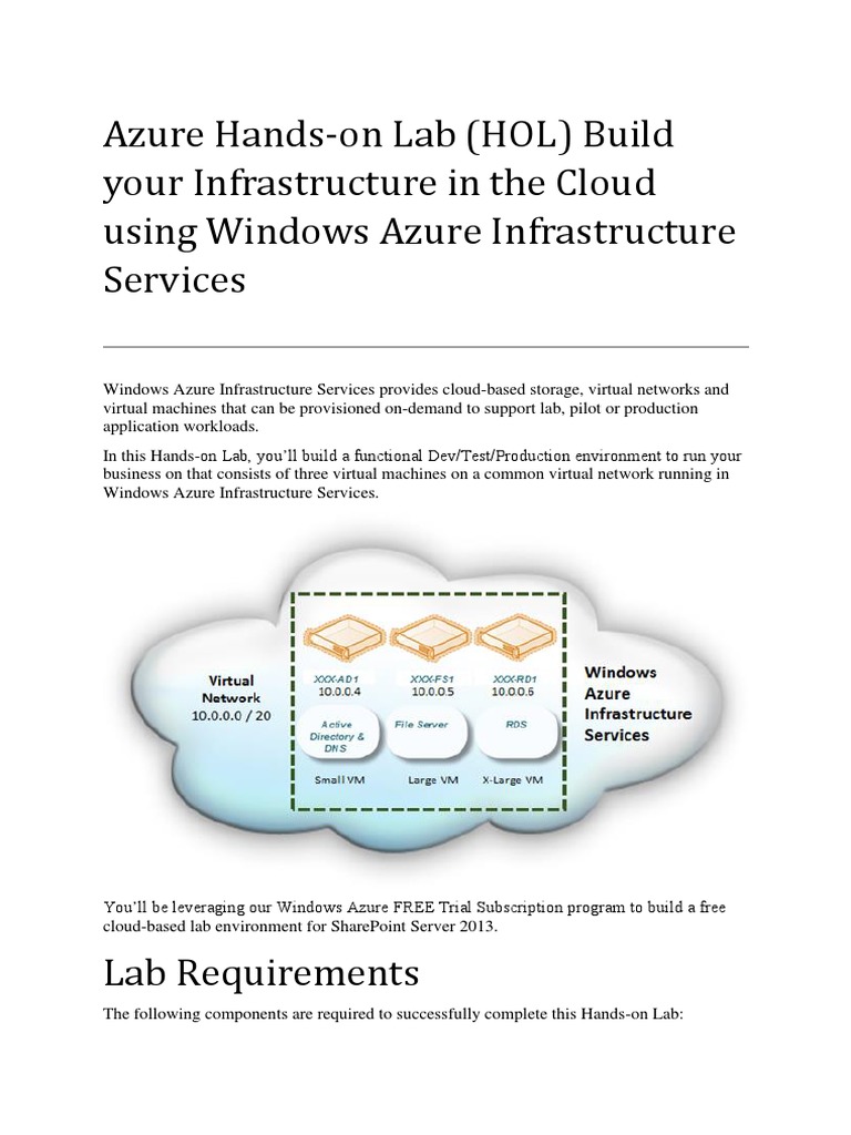 Azure Hands-On Lab | PDF | Active Directory | Remote Desktop Services