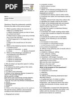 Creative Writing Exam With Answer Key | PDF | Poetry