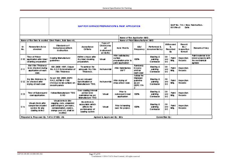 TATA Painting Specification 44 | PDF | Paint | Specification (Technical ...