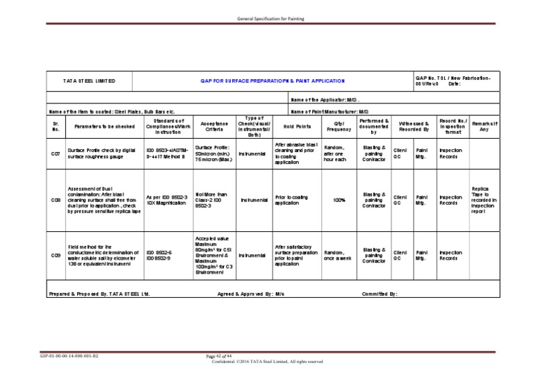 TATA Painting Specification 43 | PDF | Specification (Technical ...